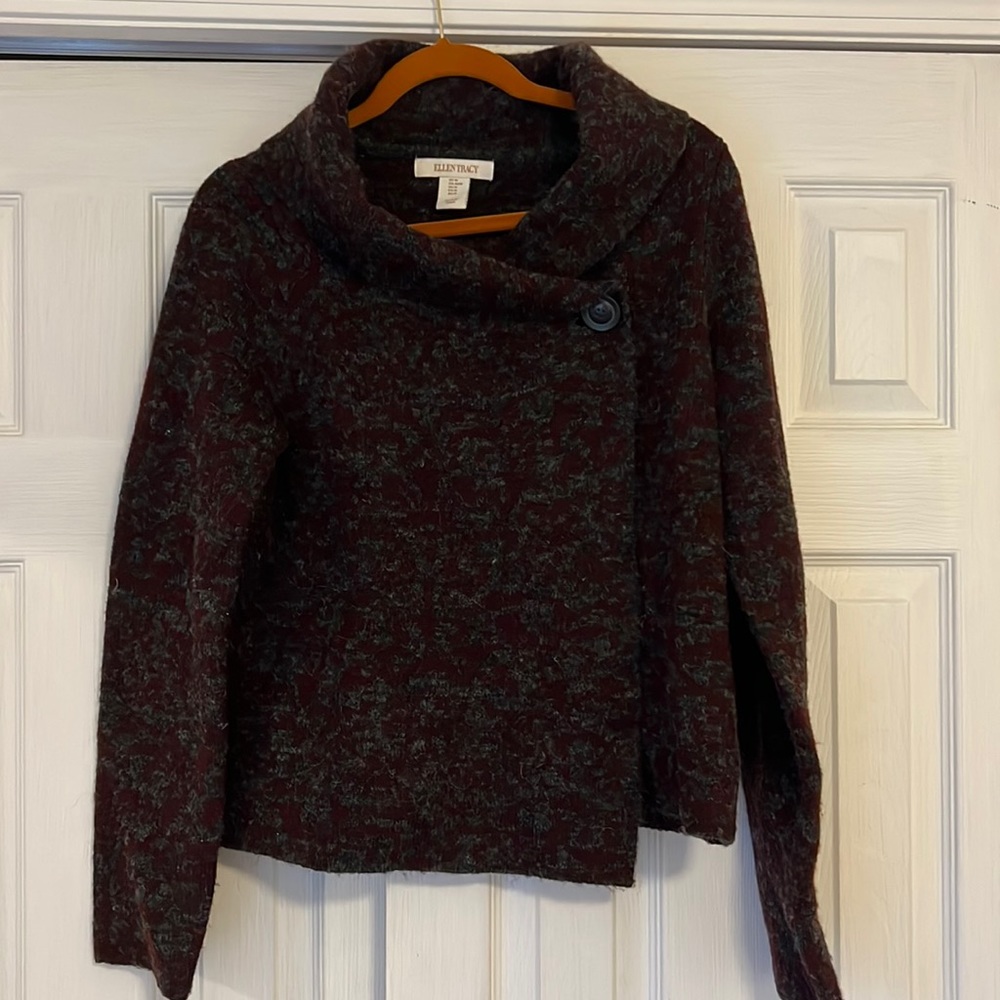 Ellen Tracy Shawl Collar Cardigan - Gem